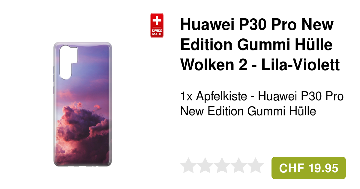 Apfelkiste Huawei P30 Pro New Edition Gummi Hülle Wolken 2 - Lila-Violett