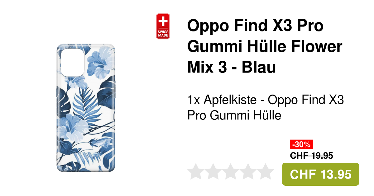 Apfelkiste Oppo Find X3 Pro Gummi Hülle Flower Mix 3 - Blau
