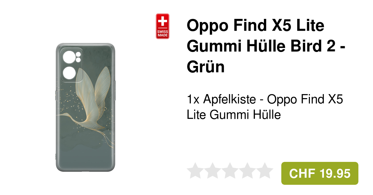 Apfelkiste Oppo Find X5 Lite Gummi Hülle Bird 2 - Grün