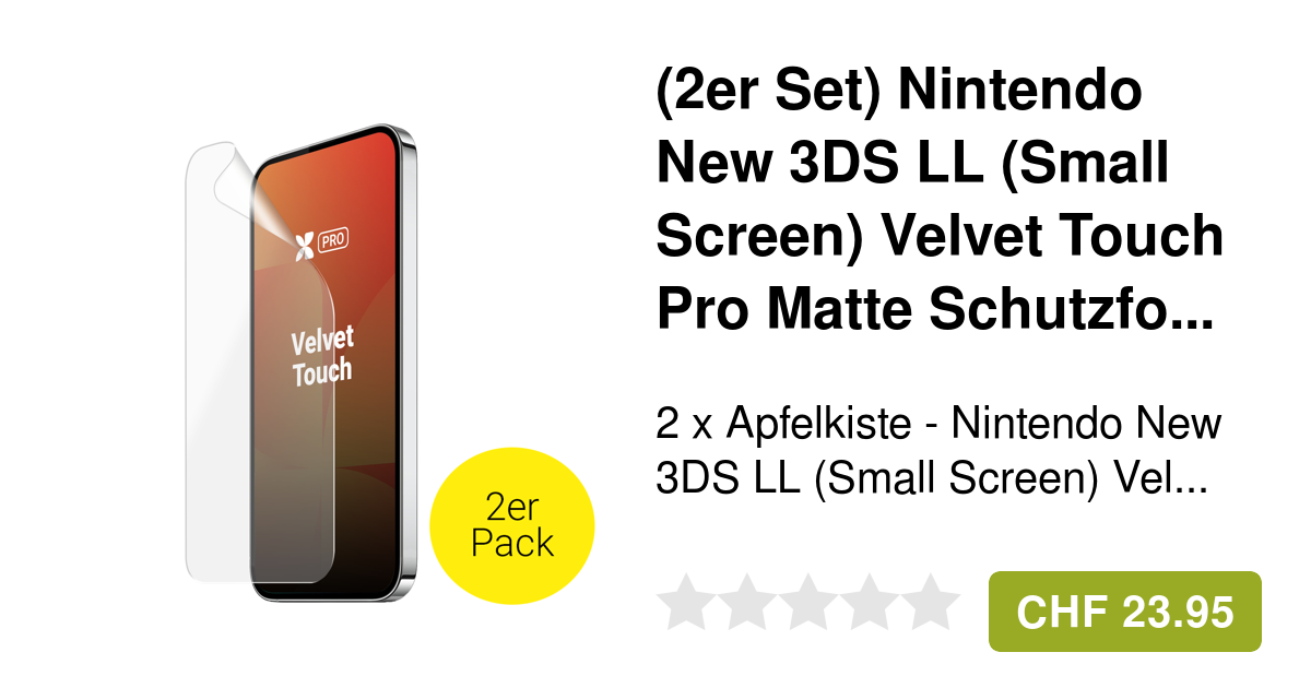 Apfelkiste Pro Nintendo New 3DS LL (Small Screen) Velvet Touch Pro Folie