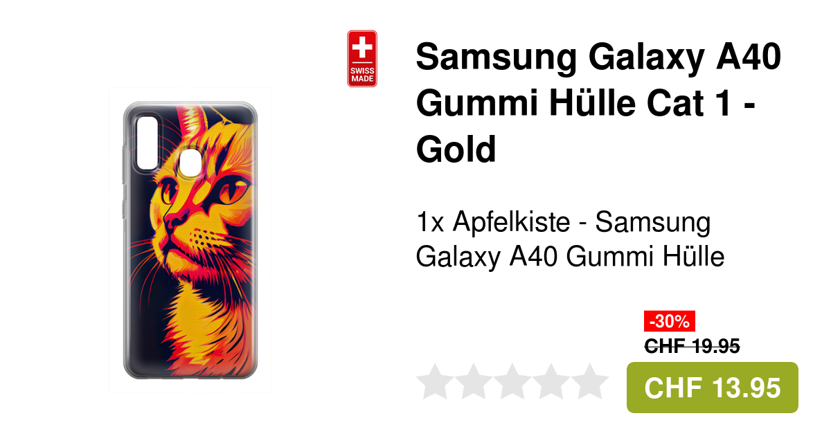 Apfelkiste Samsung Galaxy A40 Gummi Hülle Cat 1 - Gold