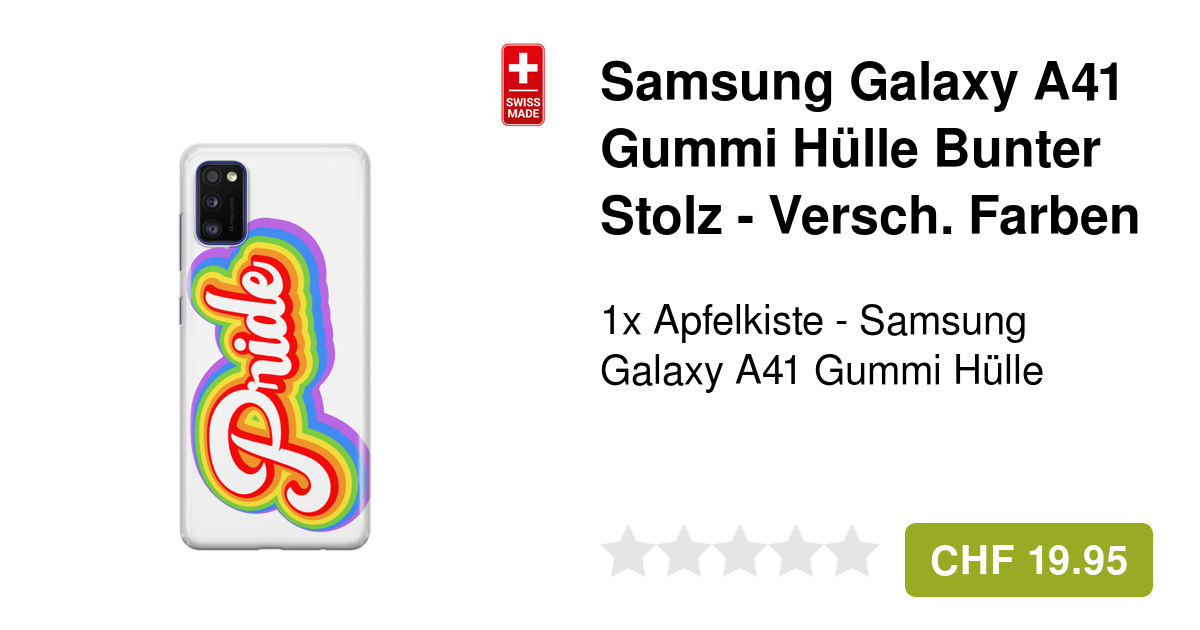 Apfelkiste Samsung Galaxy A41 Gummi Hülle Bunter Stolz - Versch. Farben