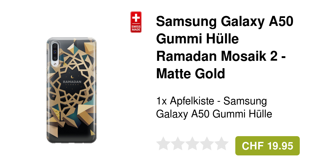 Apfelkiste Samsung Galaxy A50 Gummi Hülle Ramadan Mosaik 2 - Matte Gold