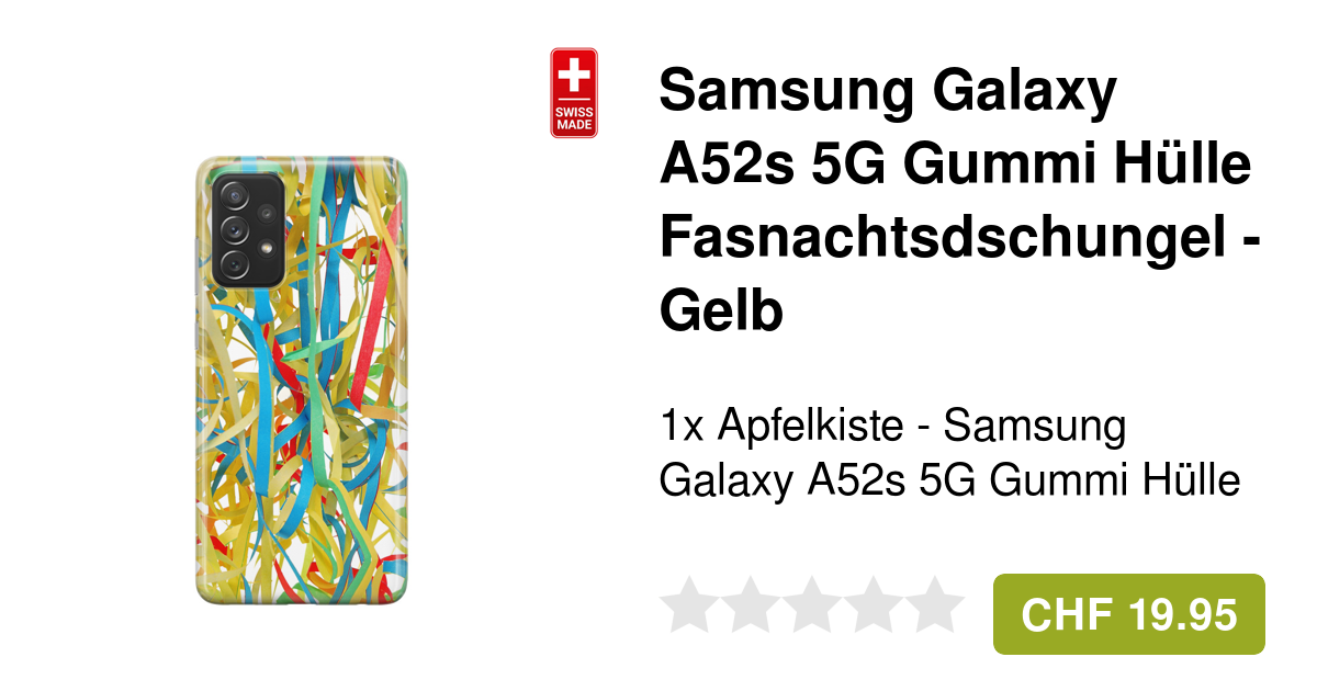 Apfelkiste Samsung Galaxy A52s 5G Gummi Hülle Fasnachtsdschungel - Gelb