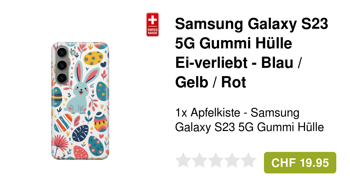 Apfelkiste Samsung Galaxy S23 5G Gummi Hülle Ei-verliebt - Blau / Gelb / Rot