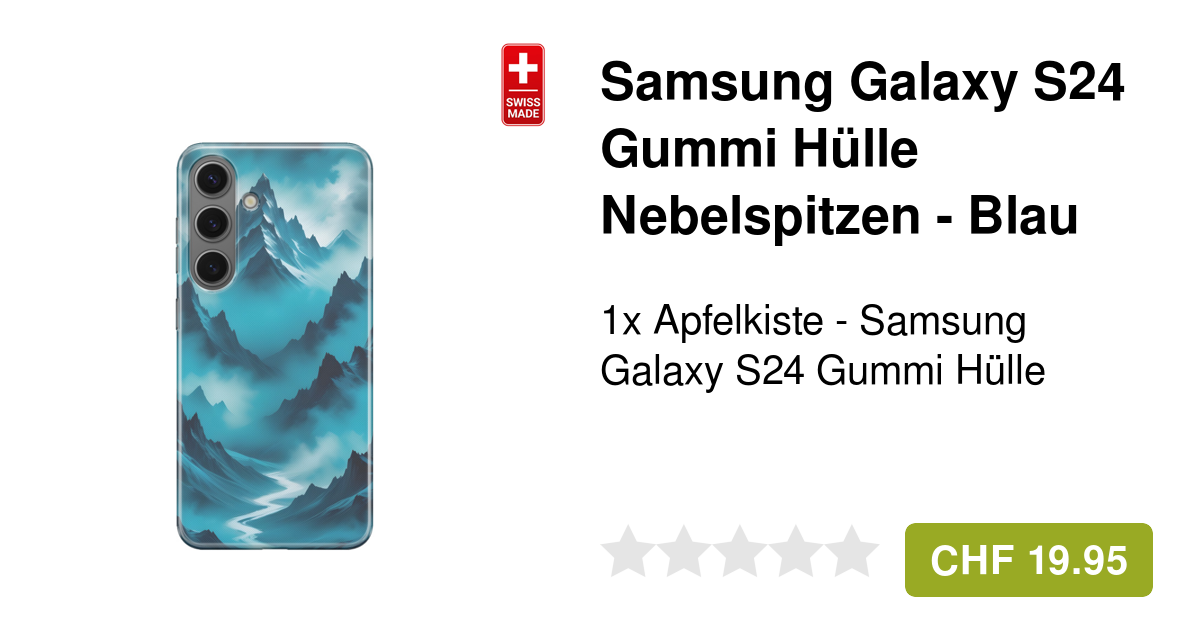 Apfelkiste Samsung Galaxy S24 Gummi Hülle Nebelspitzen - Blau