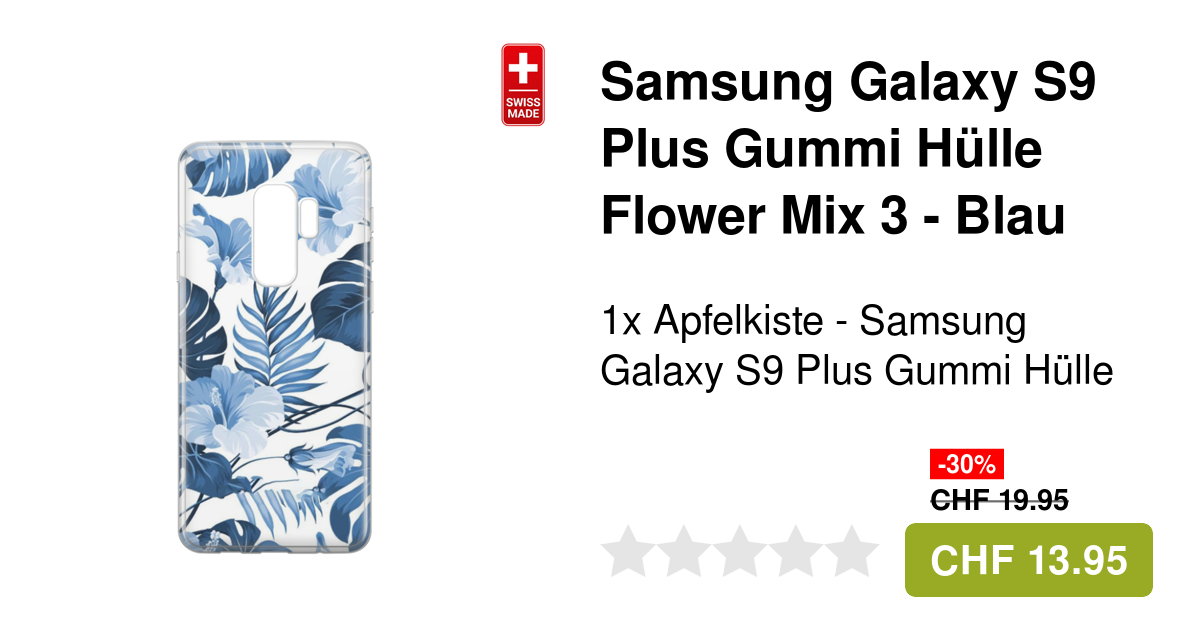 Apfelkiste Samsung Galaxy S9 Plus Gummi Hülle Flower Mix 3 - Blau