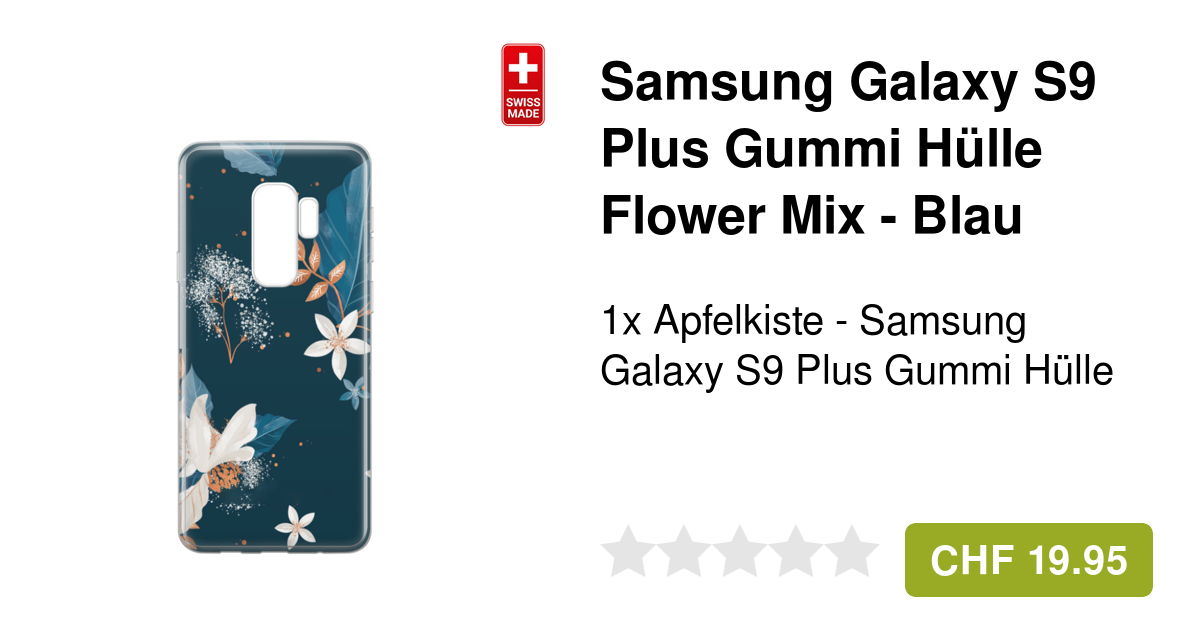 Apfelkiste Samsung Galaxy S9 Plus Gummi Hülle Flower Mix - Blau