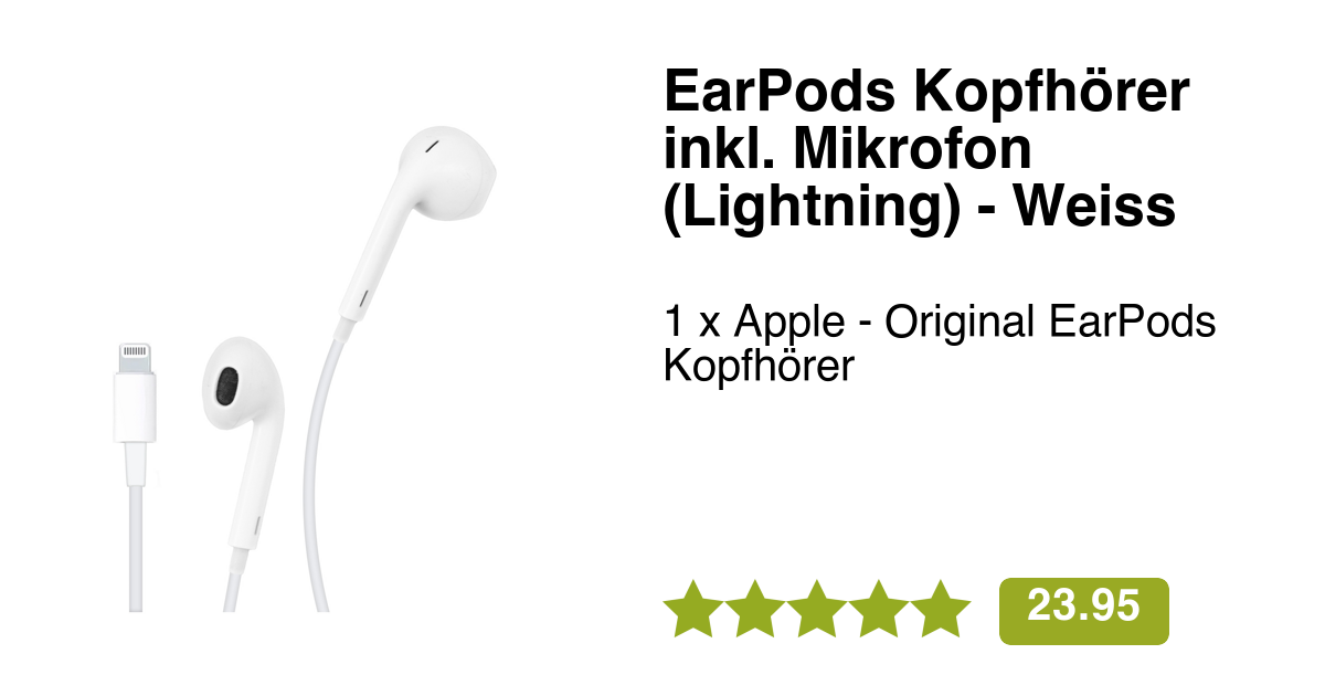 Apple EarPods Kopfhörer Lightning (MMTN2ZM/A)