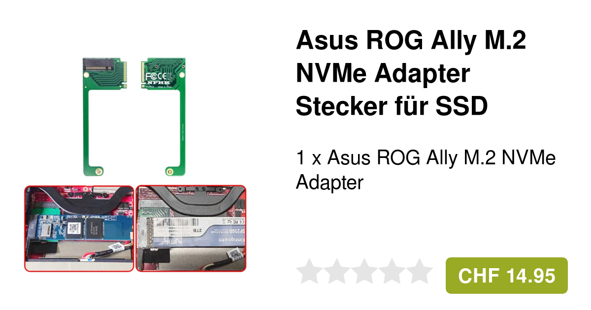 Asus ROG Ally Adaptateur M.2 NVMe PCI-E 4.0 pour SSD