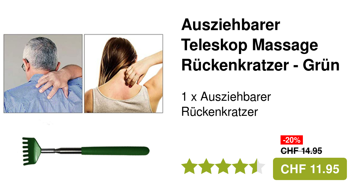 Ausziehbarer Teleskop Massage Rückenkratzer Grün