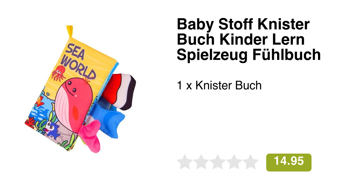 Baby Stoff Knister Buch Kinder Lern Spielzeug Fühlbuch