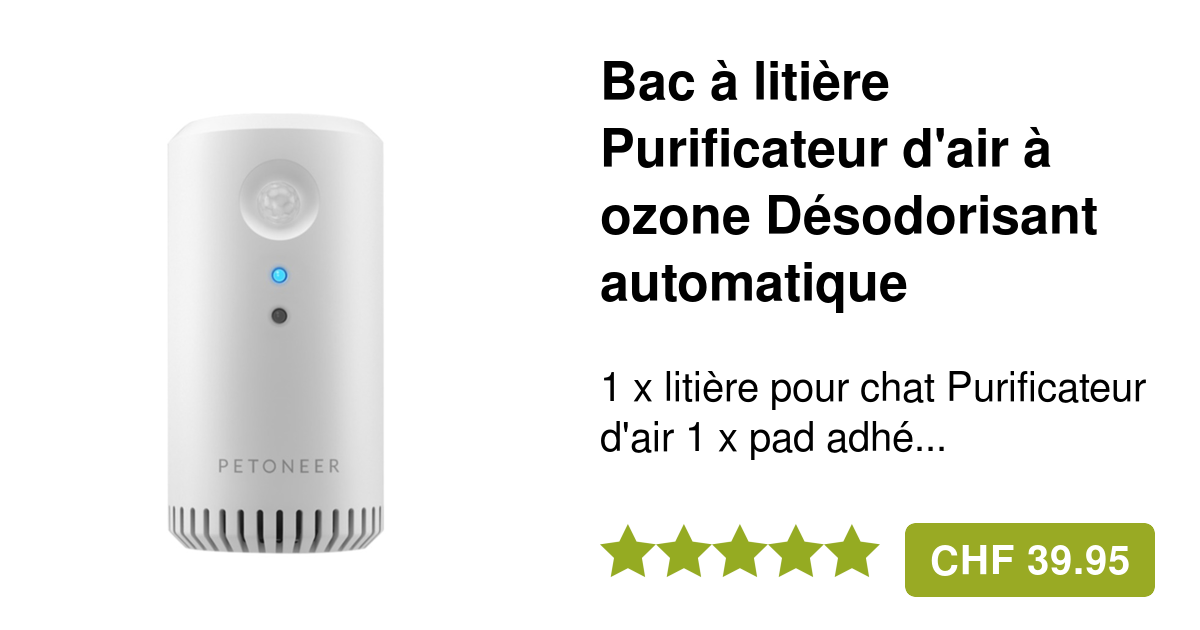 Bac à litière Purificateur d'air à ozone Désodorisant automatique