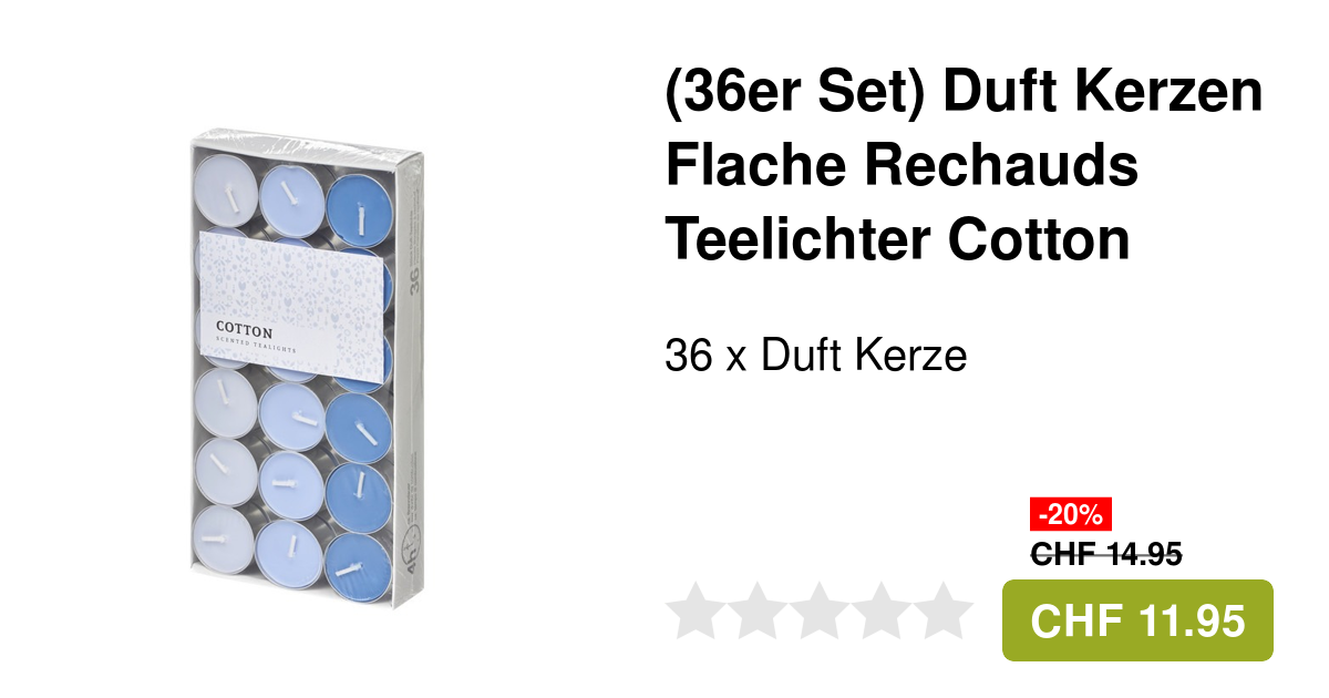 Balthasar (36er Set) Duft Kerzen Teelichter Cotton