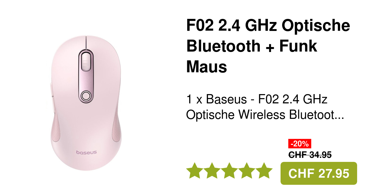 Baseus - Optische Wireless Bluetooth Maus in Rosa