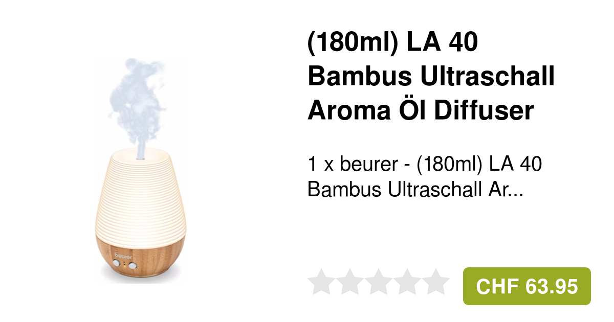 beurer - (180ml) LA 40 Diffuseur d'huiles essentielles en bambou