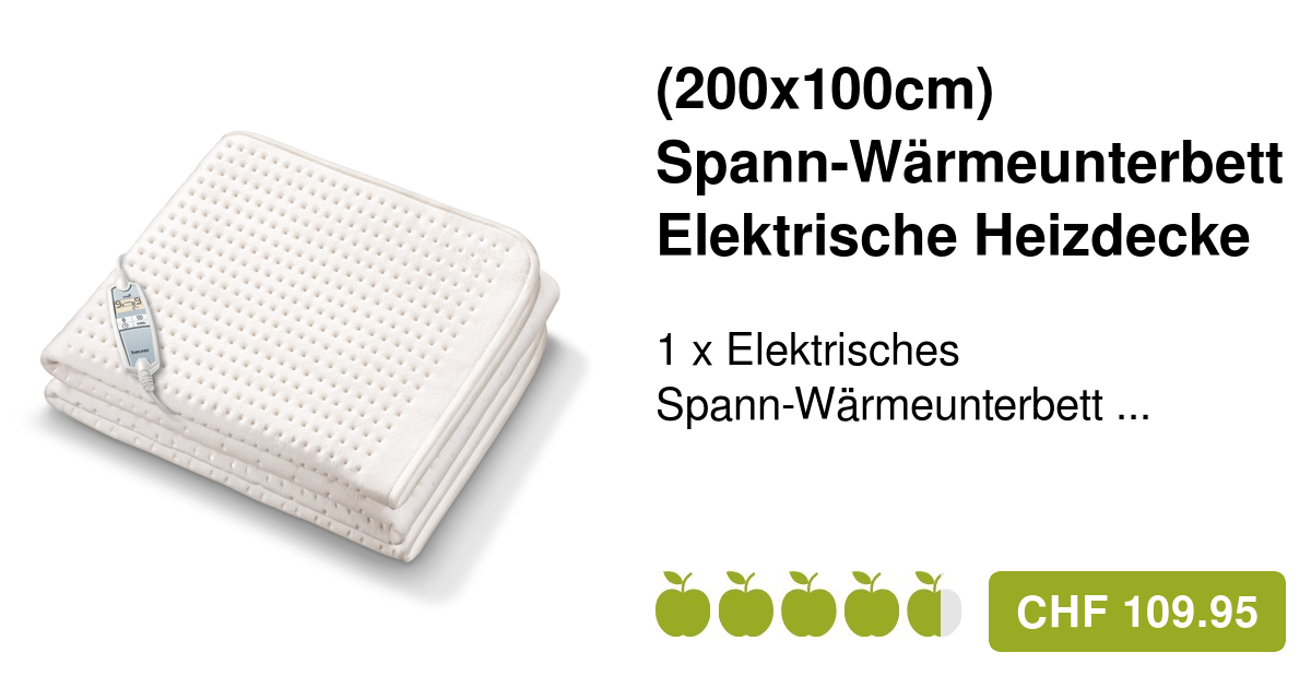 beurer 200x100cm Elektrisches Spann-Wärmeunterbett