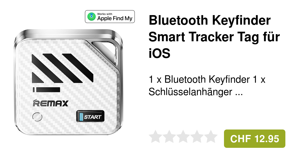 BT Keyfinder Smart Tracker Tag (iOS) Weiss / Schwarz