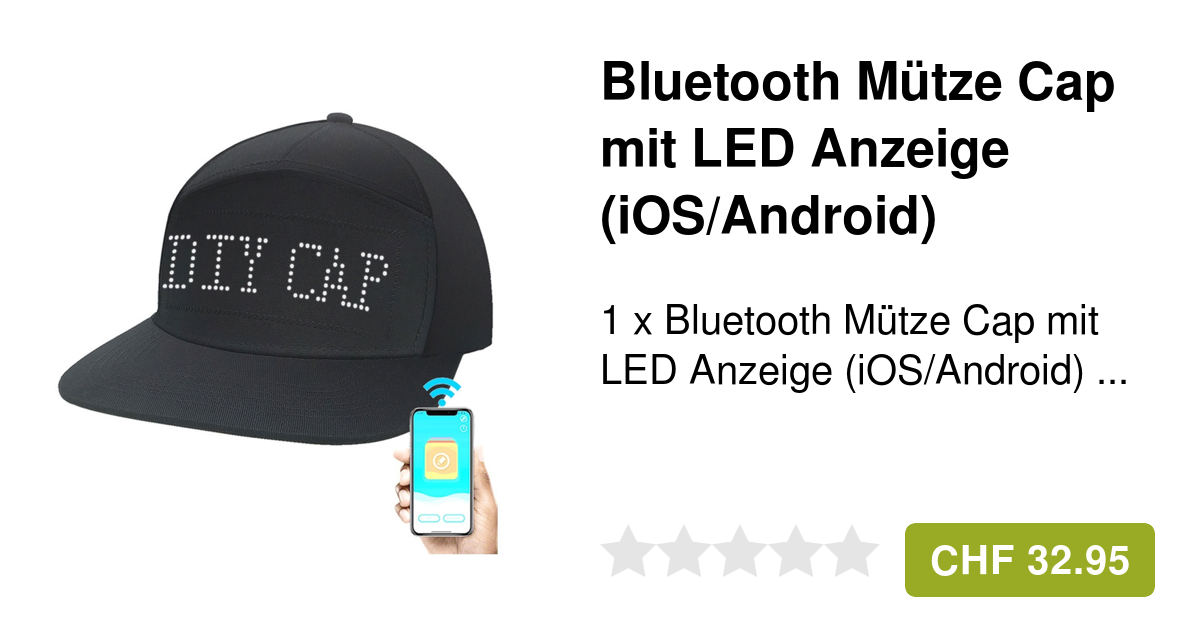 Casquette Bluetooth avec affichage LED (iOS/Android)