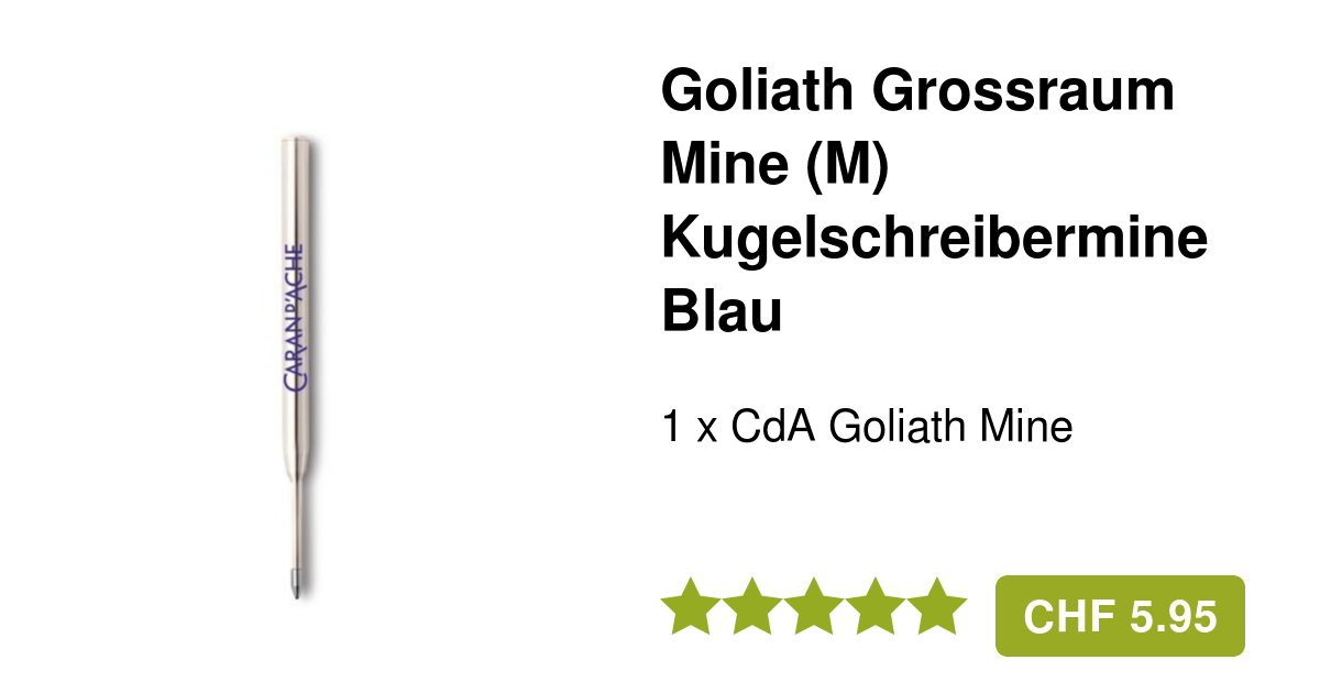 CdA Goliath Mine (M) Recharge pour stylo à bille bleu