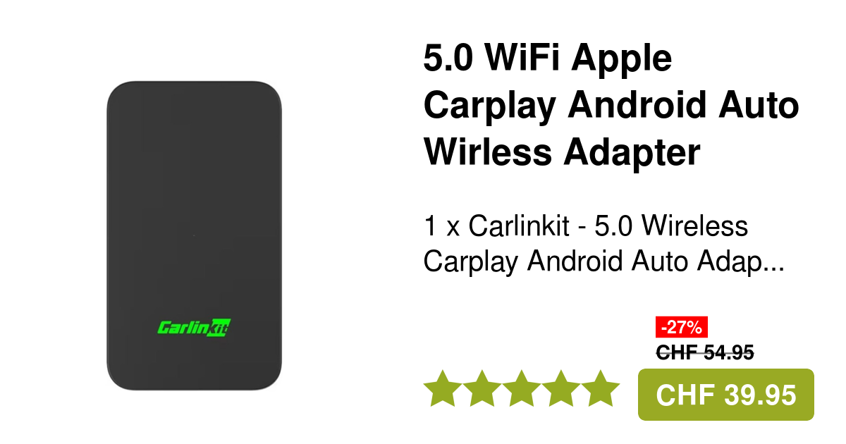 Carlinkit 5.0 CarPlay Android Auto Wireless Adapter