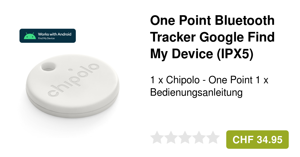 Chipolo - One Point (IPX5) Finder Tracker en blanc