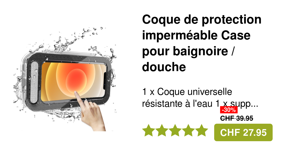 Coque de protection imperméable Case pour baignoire / douche