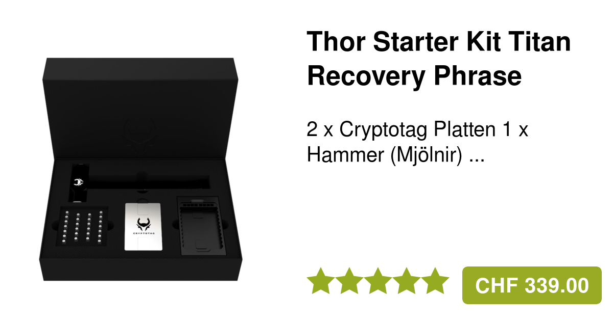 Cryptotag Thor Starter Kit Titan Recovery Phrase