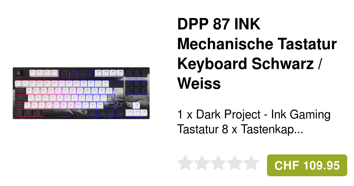 Dark Project Ink mechanische Tastatur Schwarz/Weiss