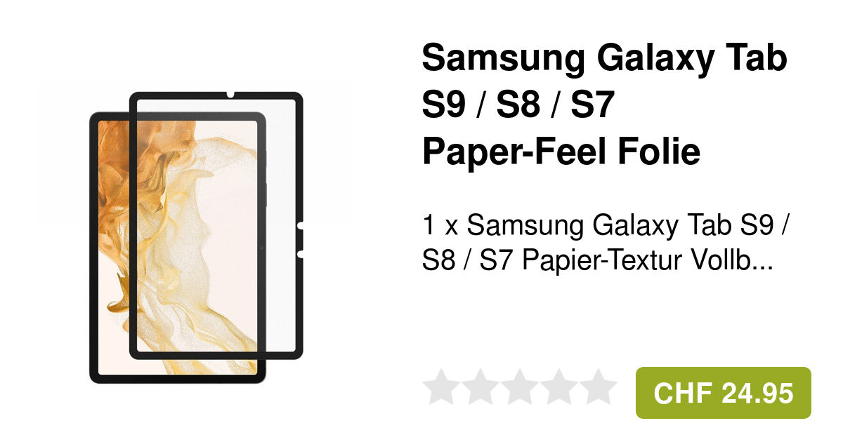 Galaxy Tab S9/ S8/ S7 Paper-Feel Displayschutz Folie
