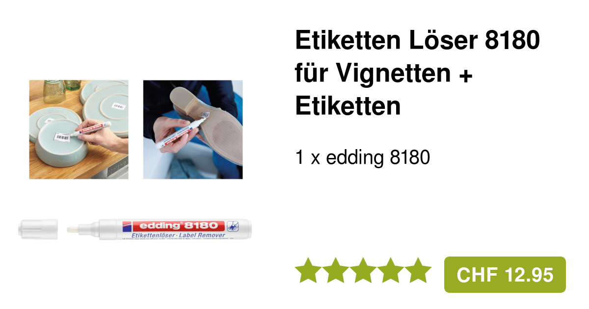 edding Etiketten Löser 8180 für Vignetten + Etiketten
