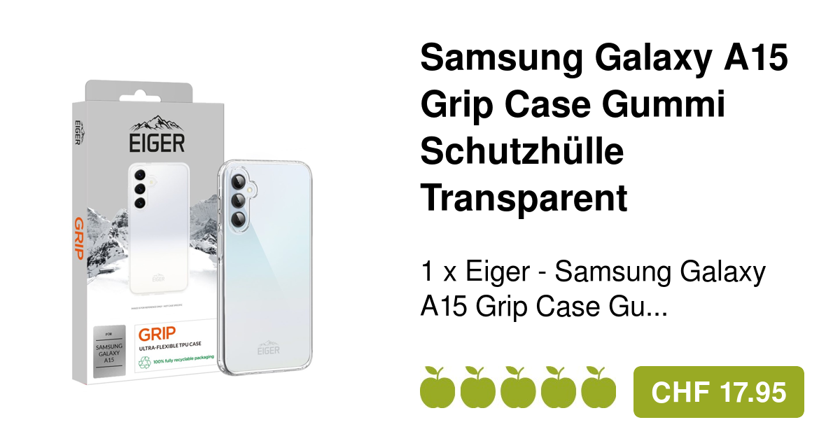 Eiger Samsung Galaxy A15 Grip Case caoutchouc Coque de protection