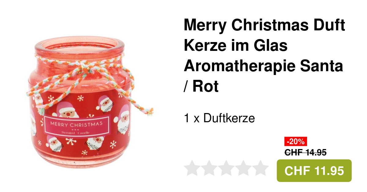 Elina Merry Christmas Duft Kerze im Glas Santa / Rot