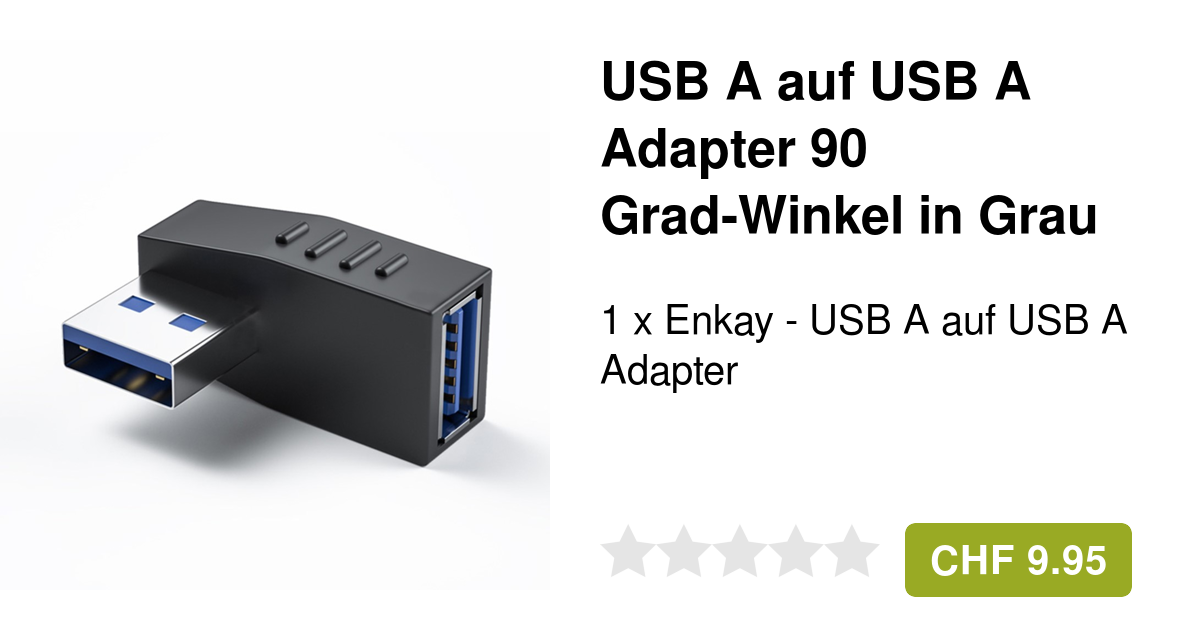 USB A auf USB A Adapter 90 Grad-Winkel (rechts)