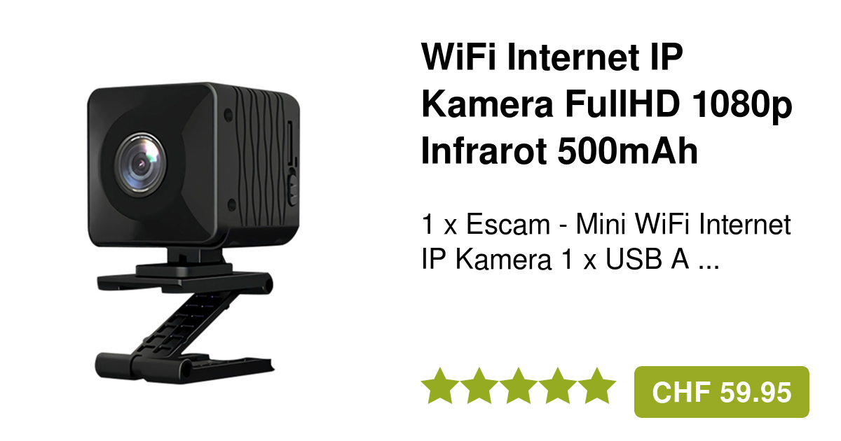 Escam Mini WiFi Internet IP Kamera FullHD 1080p