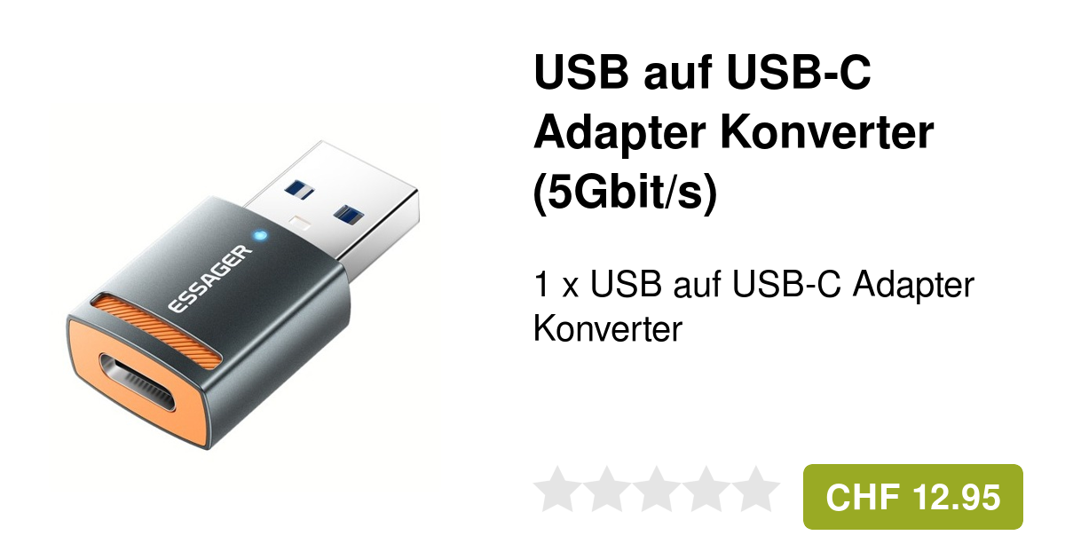 Essager - USB (m) auf USB-C (w) Adapter Konverter