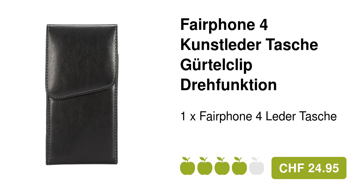 Fairphone 4 Étuis en cuir Clip ceinture 360 degrés Noir