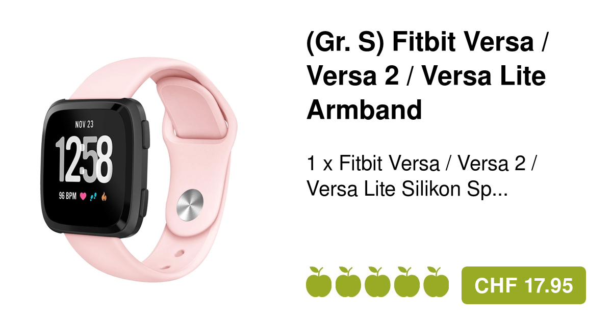 Fitbit Versa/Versa 2/Versa Lite Silikon Armband S Rosa