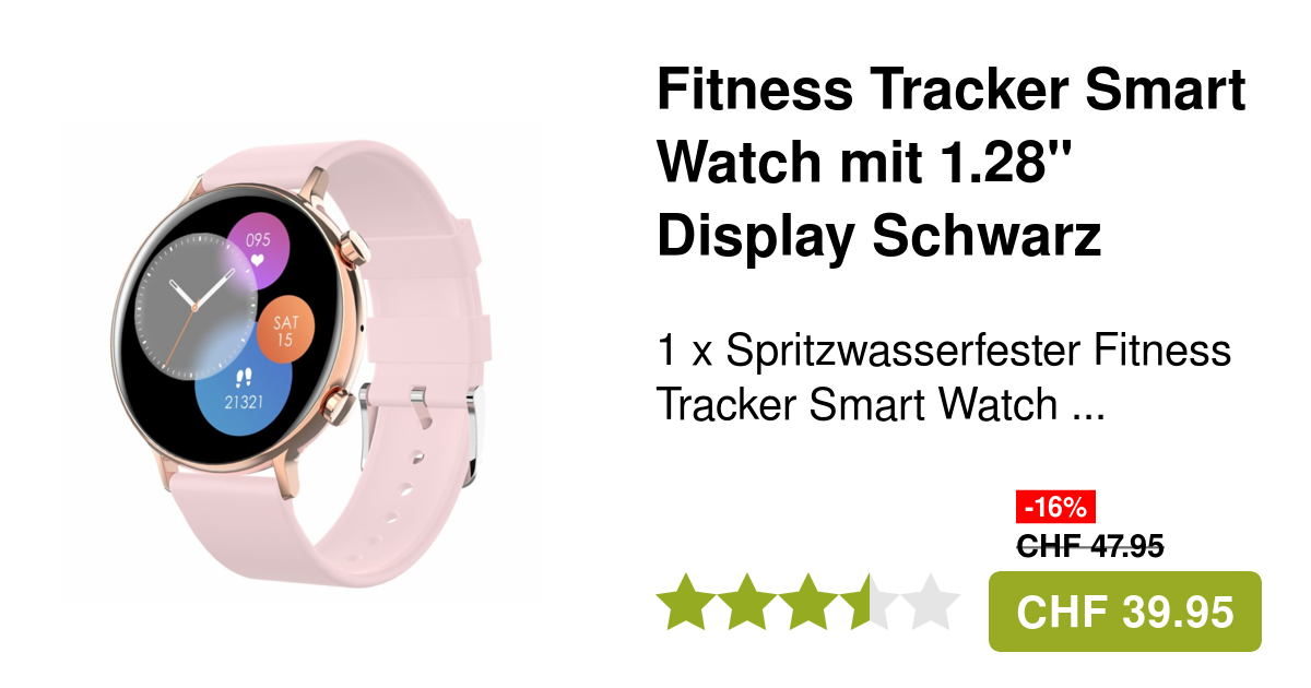 Fitness Tracker Smart Watch 1.28" (IP67) in Rosa