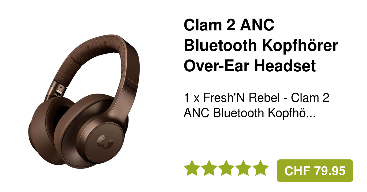 Fresh'N Rebel Clam 2 ANC BT Kopfhörer Over-Ear Braun