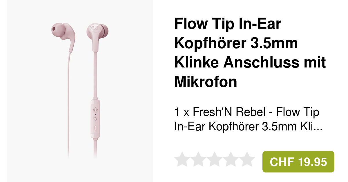 Fresh'N Rebel Flow Tip Kopfhörer 3.5mm Klinke Pink