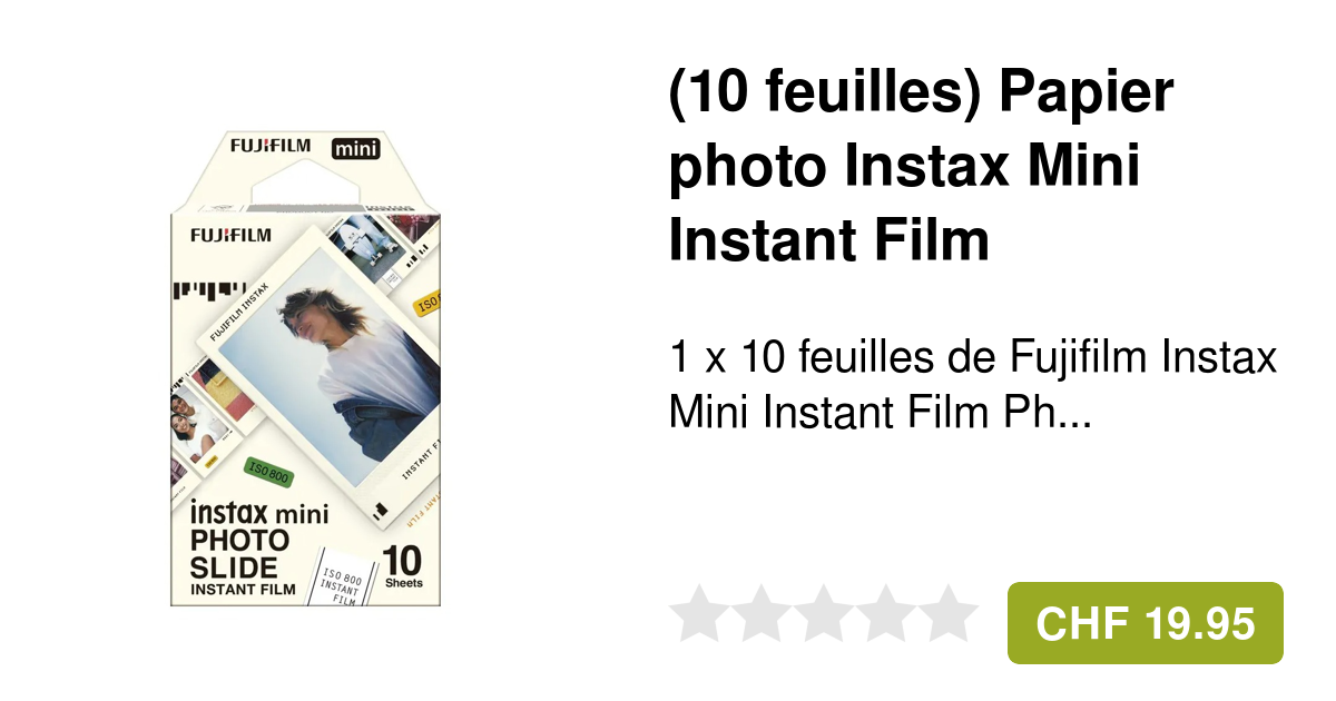 Fujifilm 10 feuilles de papier photo Instax Mini Photo %manufacturer#%