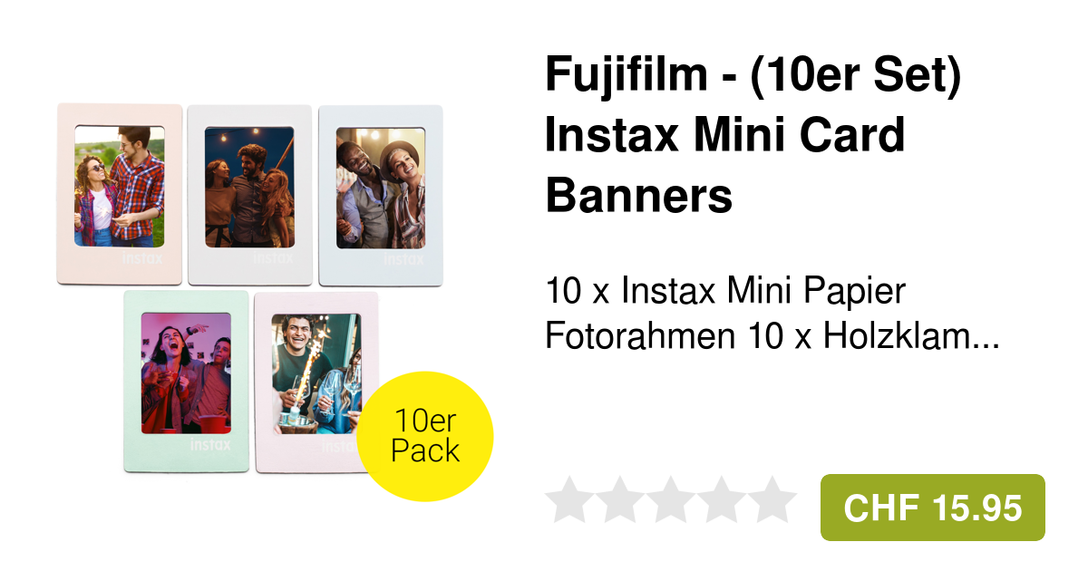 Fujifilm 10er Set Instax Mini Card Banners Pastell