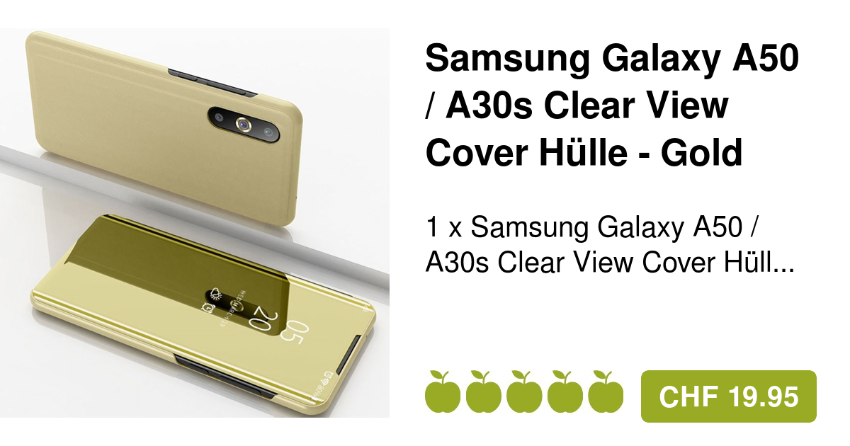 Galaxy A50 / A30s Clear View Case Cover Hülle Gold