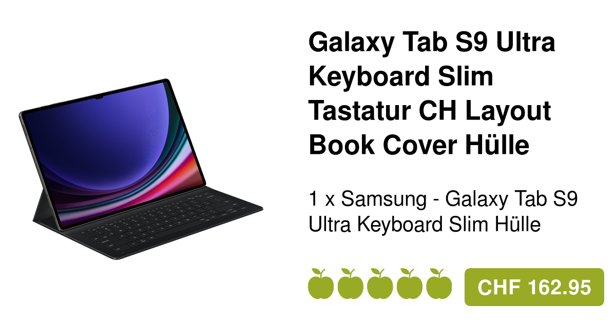 Galaxy Tab S9 Ultra S9 Ultra Keyboard Slim Book Cover Cover Noir