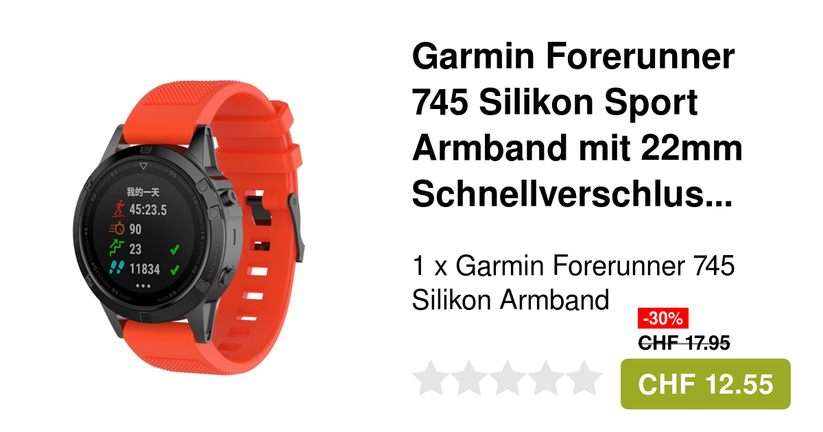 Garmin Forerunner 745 Silikon Armband Orange