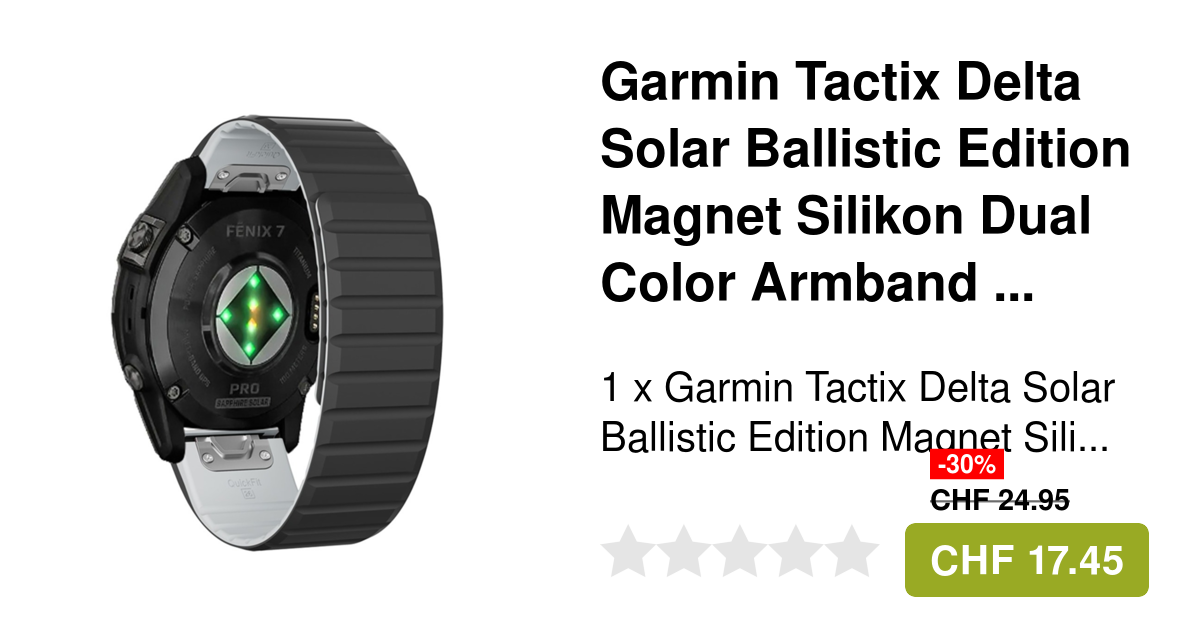 Garmin Tactix Delta Solar Ballistic Edition Silikon Armband Schwarz/Grau