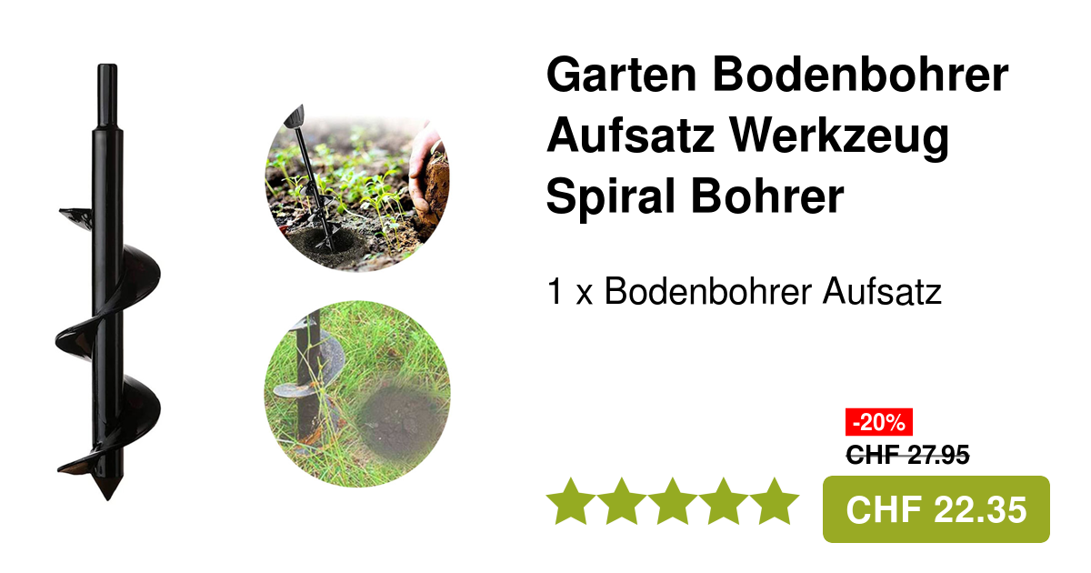 Foreuse de sol de jardin Outil de creusement Foret hélicoïdal