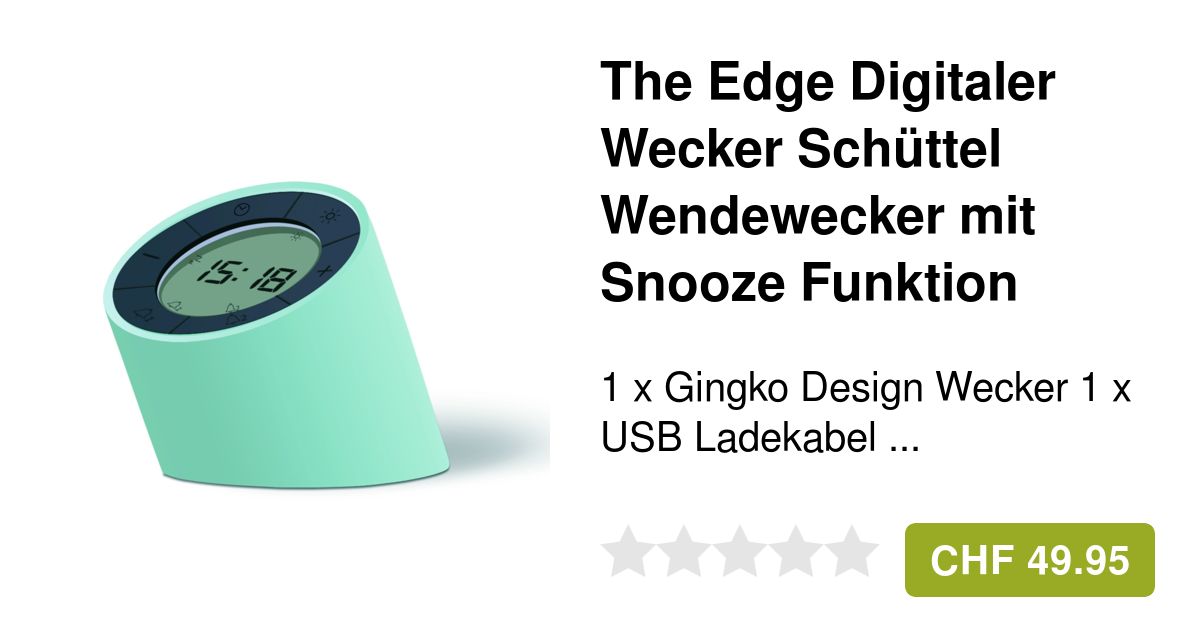 Gingko Design The Edge Digitaler Wecker Mint Green