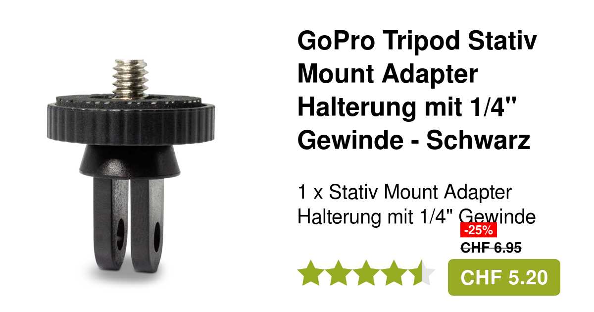 Tripod Stativ Adapter für GoPro mit 1/4" Gewinde